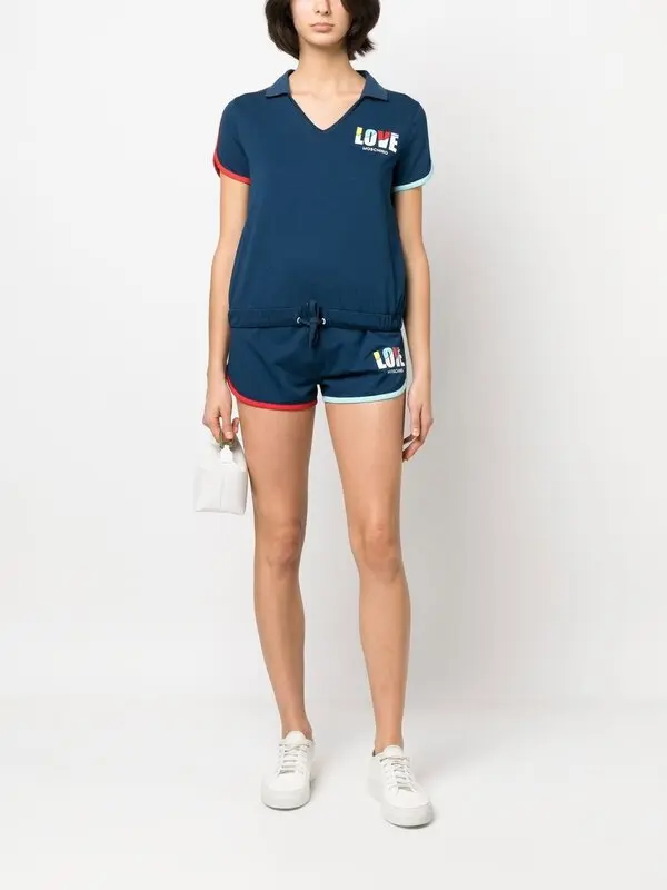 Moschino Logo-print Drawstring Polo Top
