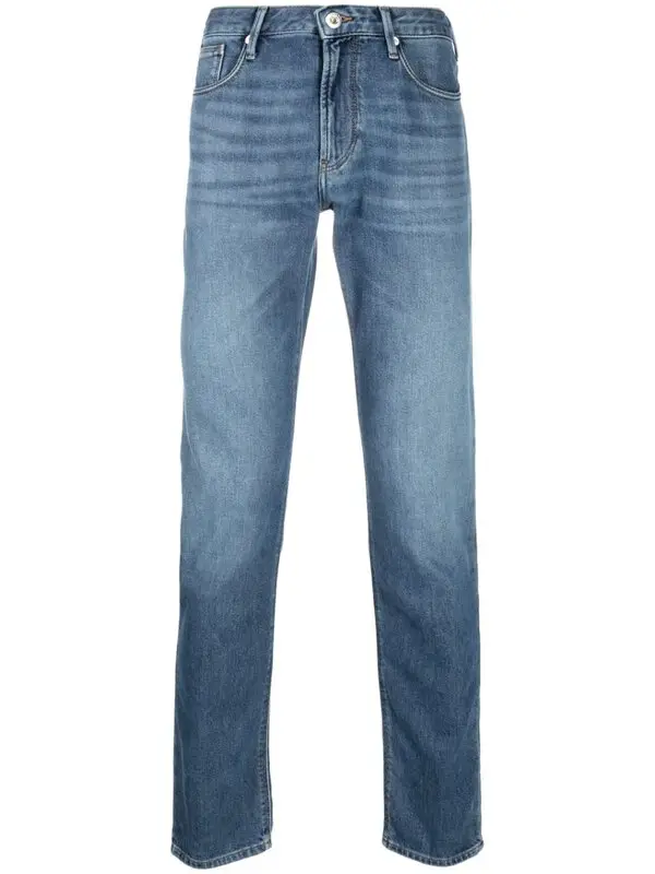 Emporio Armani Slim-fit Faded Jeans - Blue