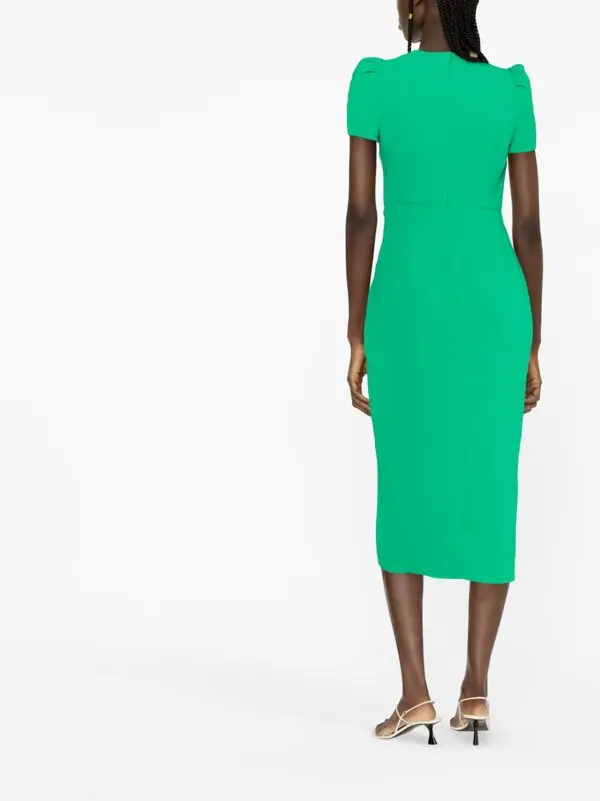 SELF-PORTRAIT Gathered Puff-sleeve Dress