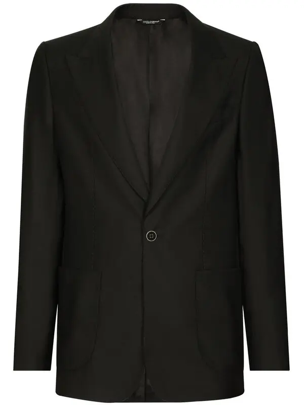 Dolce & Gabbana Portofino Single-breasted Wool-silk Blazer - Black