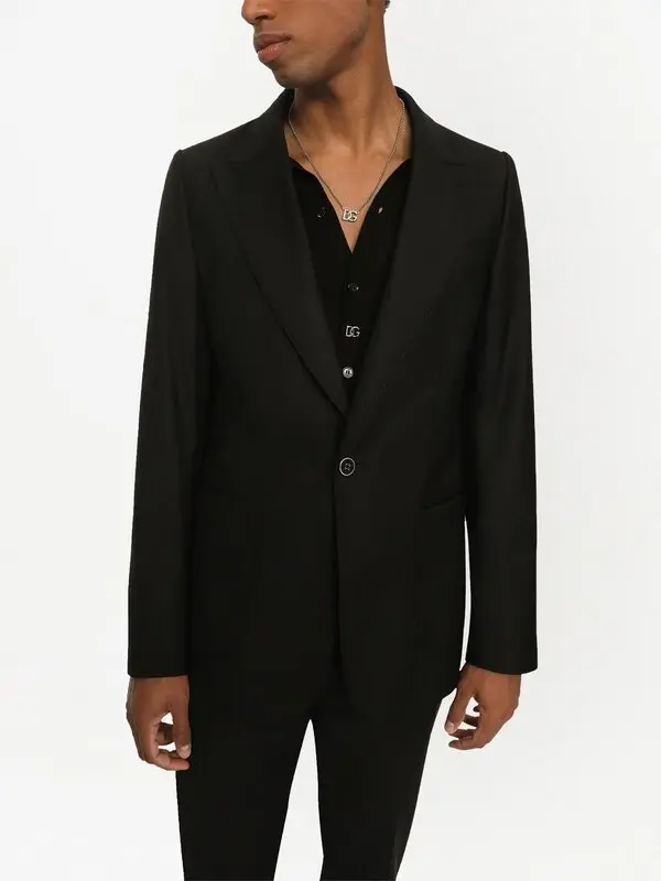 Dolce & Gabbana Portofino Single-breasted Wool-silk Blazer - Black