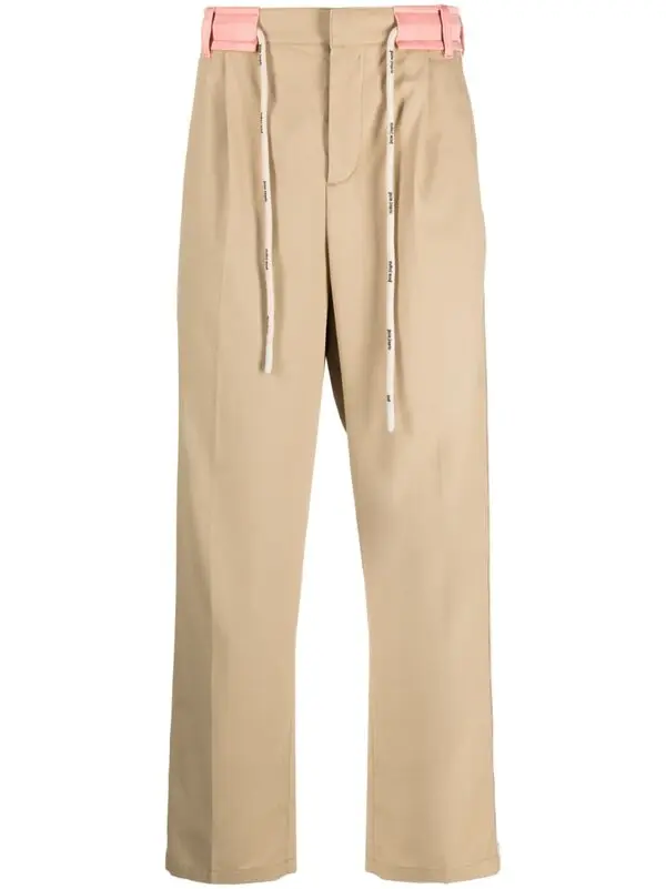 Palm Angels Drawstring-waist Straight-leg Trousers