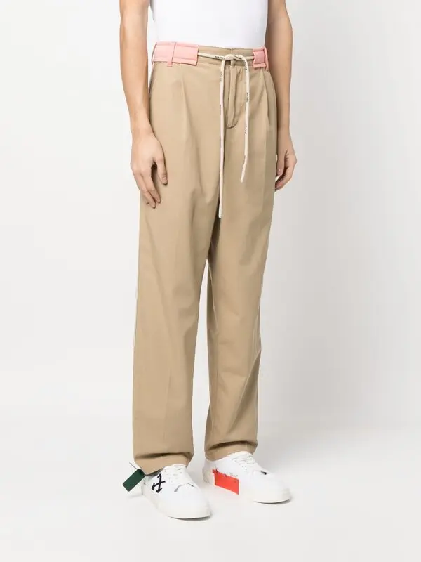 Palm Angels Drawstring-waist Straight-leg Trousers