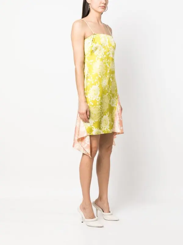 Dsquared2 Floral-print Draped Dress - Yellow
