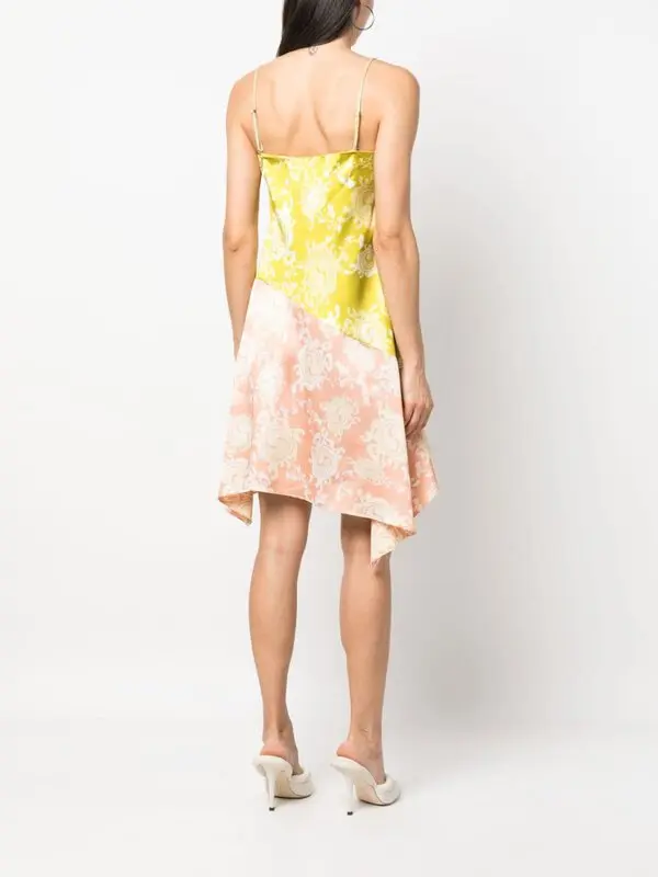 Dsquared2 Floral-print Draped Dress - Yellow