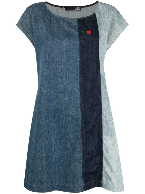 Moschino Stripe-panel Denim Dress