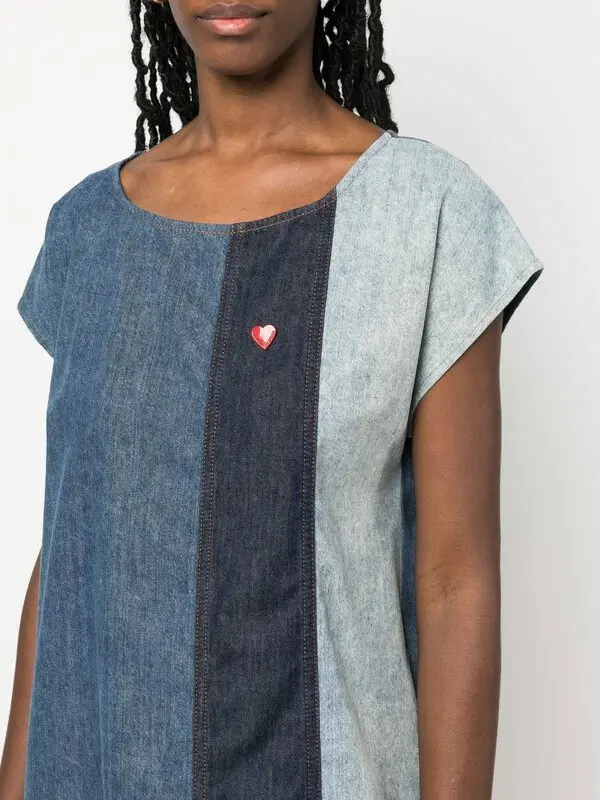 Moschino Stripe-panel Denim Dress