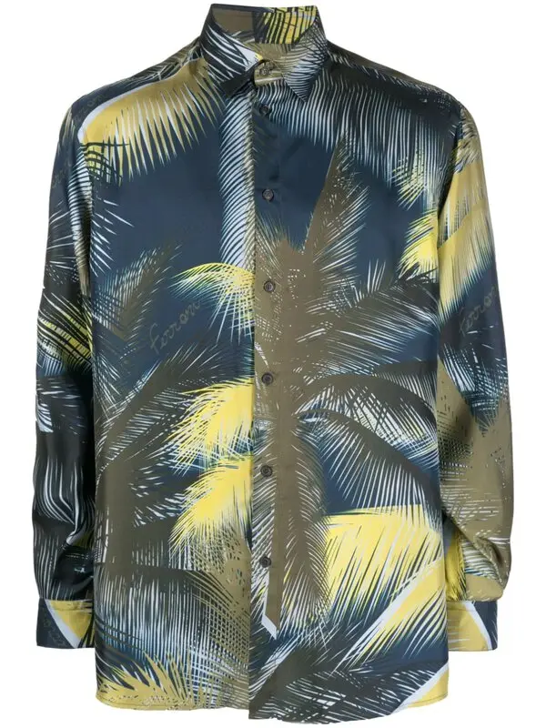 FERRARI Graphic-print Silk Shirt