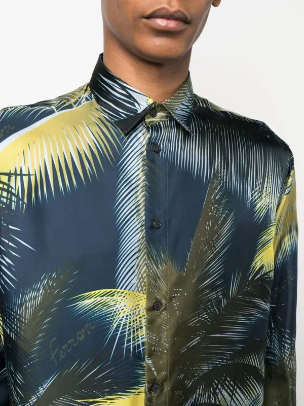 FERRARI Graphic-print Silk Shirt