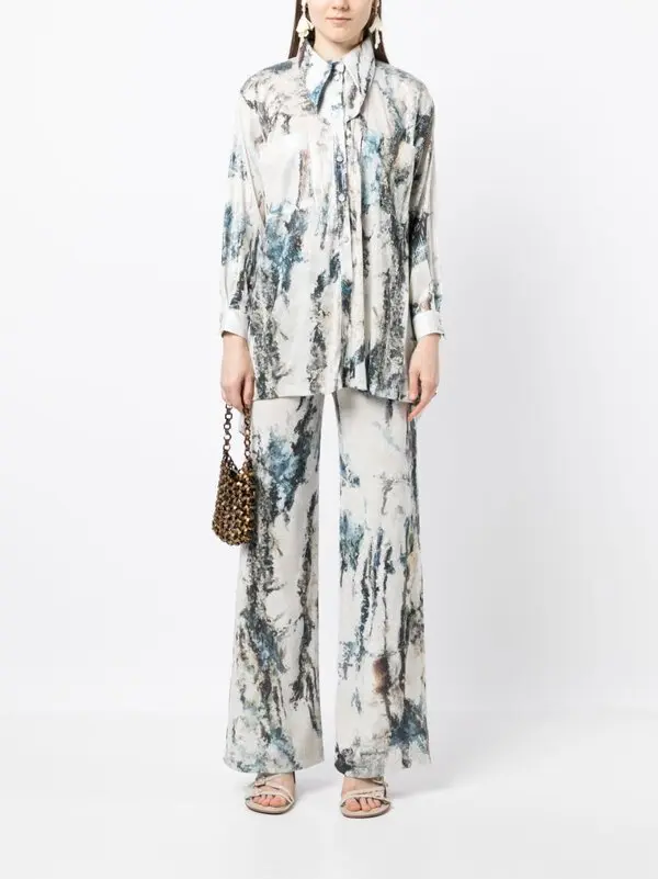 SAIID KOBEISY Sequin Graphic Print Shirt