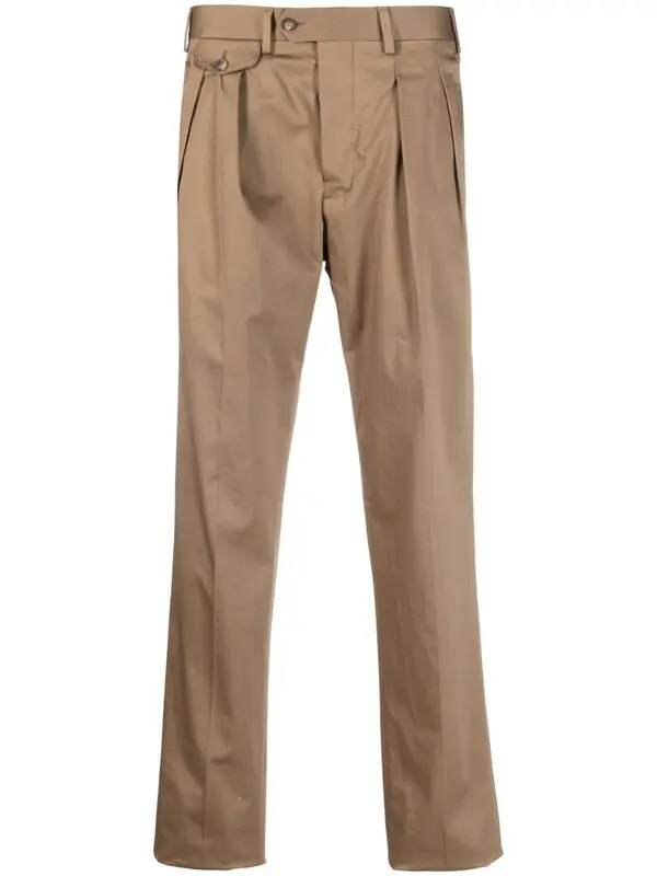 LARDINI Pleated Straight-leg Trousers
