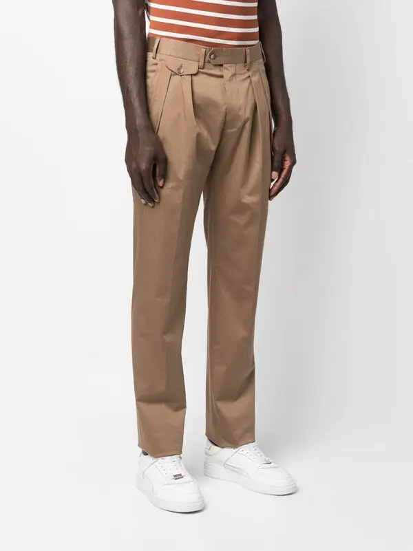 LARDINI Pleated Straight-leg Trousers