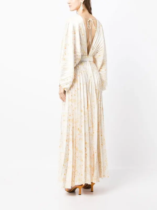 Acler Westover Floral-Print Pleated Maxi Dress In White - 30% Off |  Editorialist