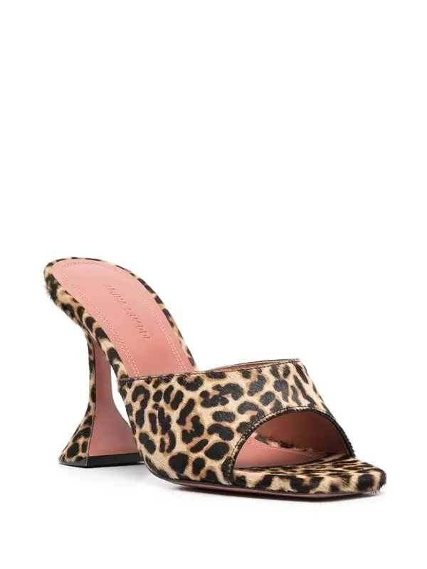 Amina Muaddi Leopard Print Open Toe Sandals - Neutrals