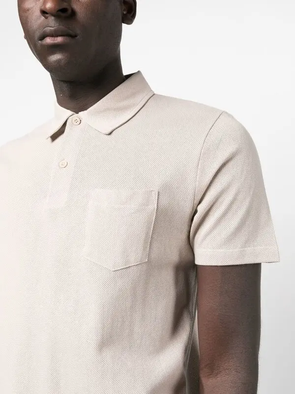 Sunspel Short-sleeve Cotton Polo Shirt - Neutrals