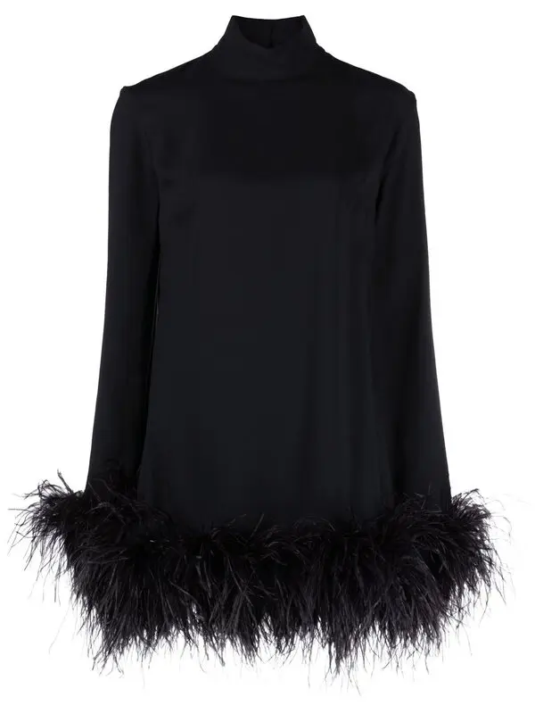 TALLER MARMO Gina Feather-trimmed Mini Dress