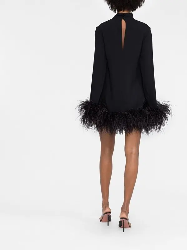 TALLER MARMO Gina Feather-trimmed Mini Dress