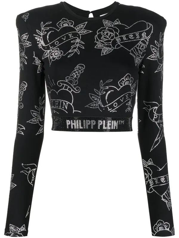 Philipp Plein Crystal-embellished Top