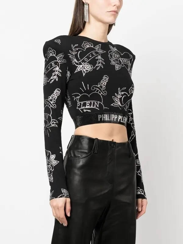 Philipp Plein Crystal-embellished Top