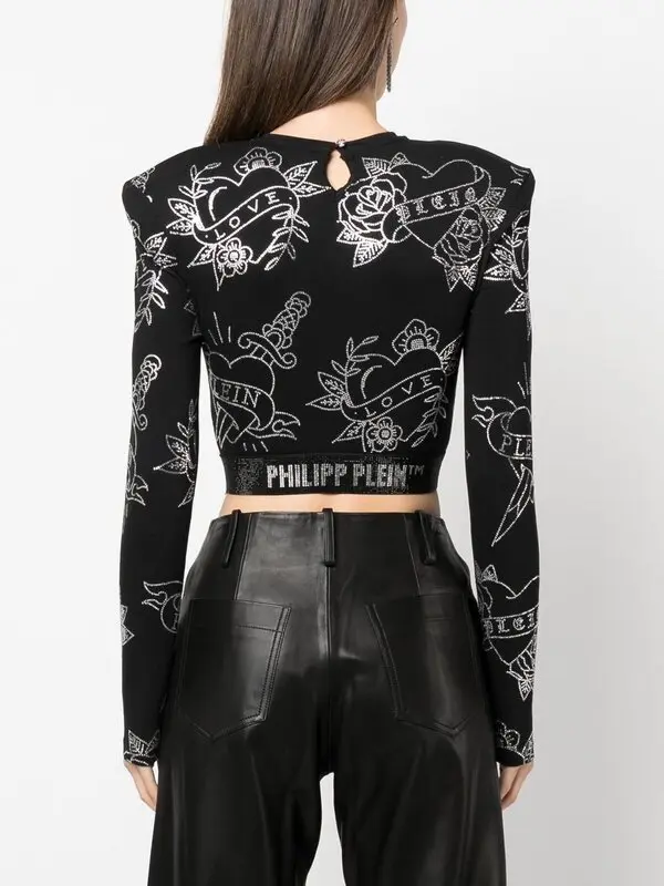 Philipp Plein Crystal-embellished Top