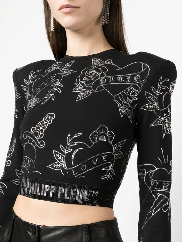 Philipp Plein Crystal-embellished Top