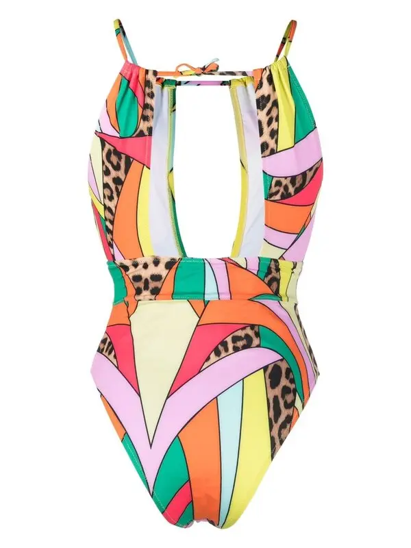 Philipp Plein Rainbow Patchwork-print Monokini