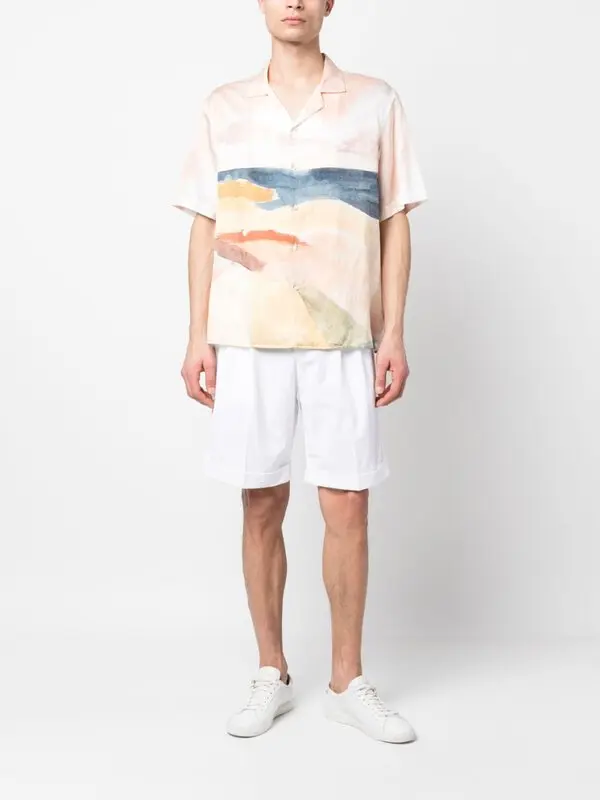 PT TORINO Off-centre Button-fastening Bermuda Shorts