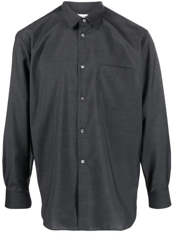 Comme Des Garçons Long-sleeve Wool Shirt - Grey
