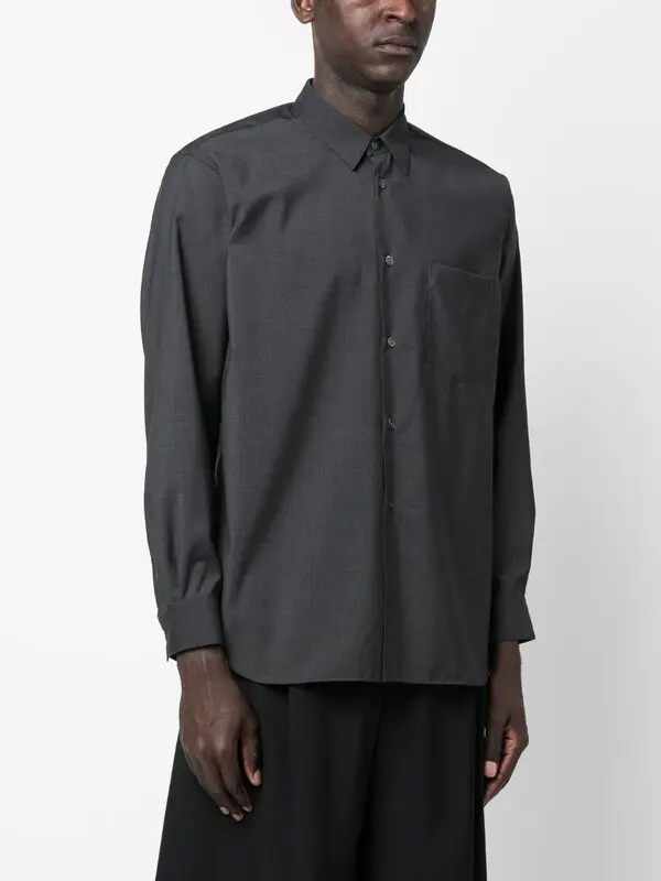 Comme Des Garçons Long-sleeve Wool Shirt - Grey