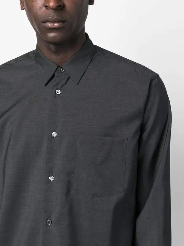 Comme Des Garçons Long-sleeve Wool Shirt - Grey