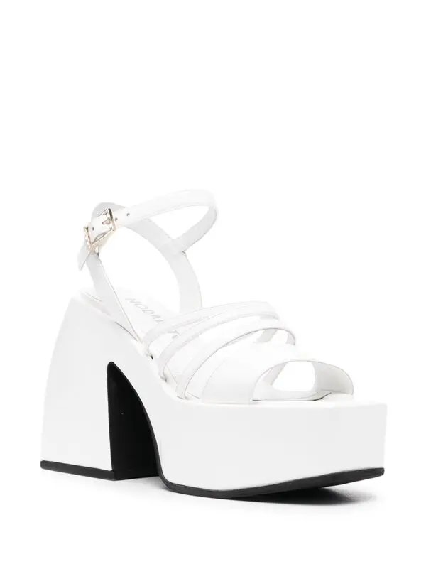 NODALETO Bulla Chibi 110mm Platform Sandals - White