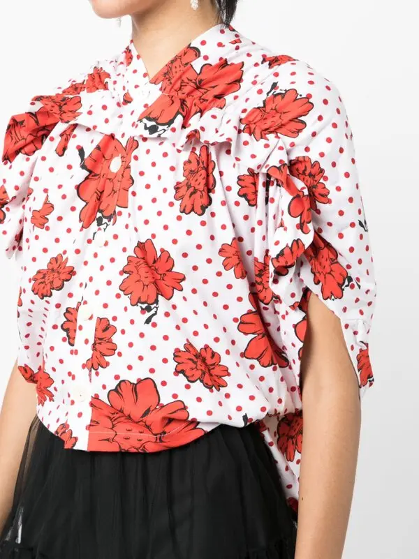 COMME DES GARÇONS TAO Printed Ruffle-detail Shirt