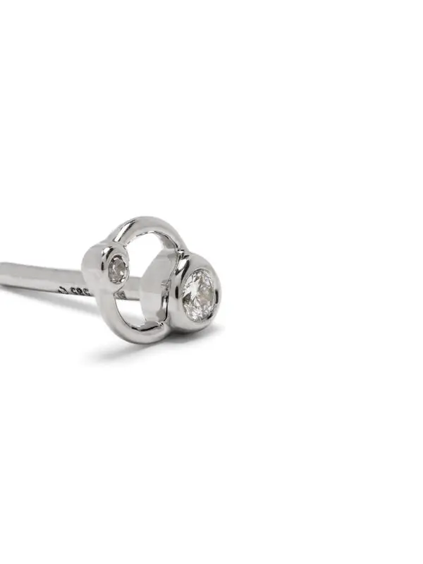 MARIA BLACK 14kt White Gold Diamond Stud Earring - Silver