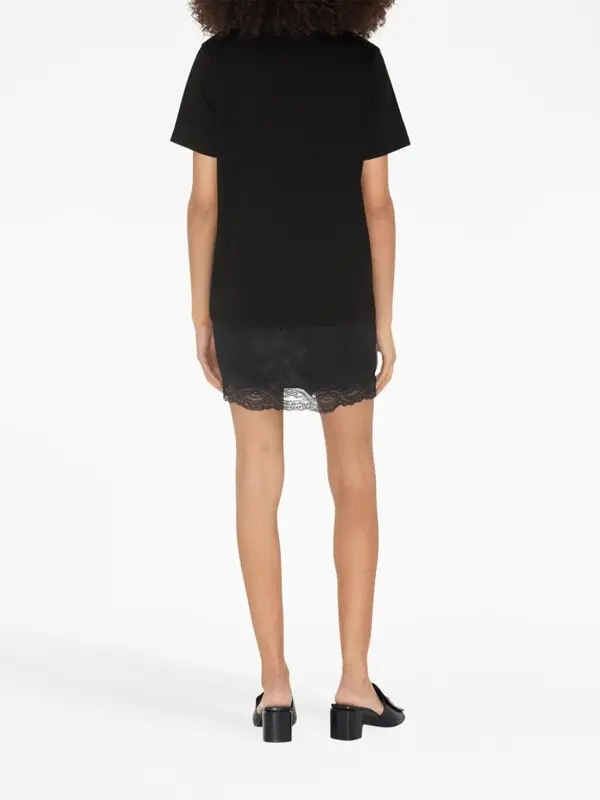 Burberry Embroidered-logo T-shirt - Black