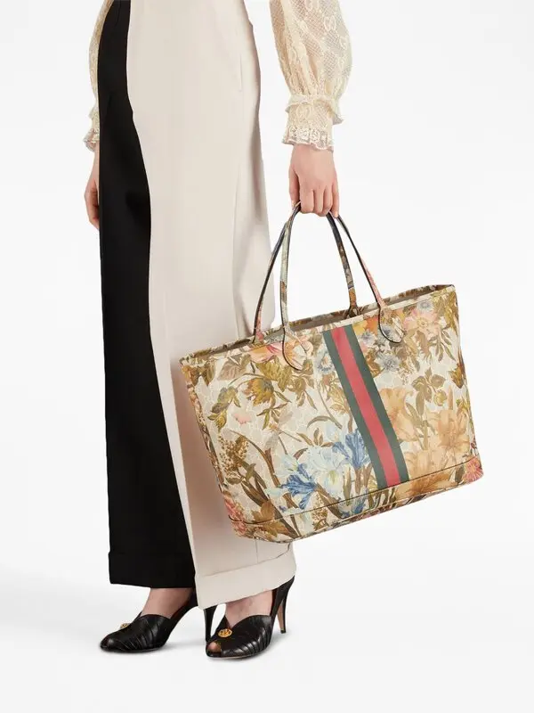 Gucci Large Ophidia Gg Flora Print Tote Bag