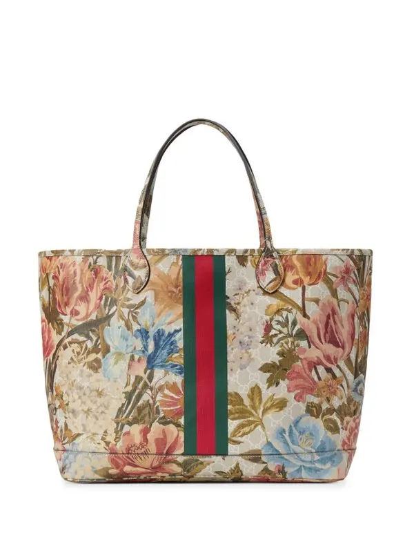 Gucci Large Ophidia Gg Flora Print Tote Bag