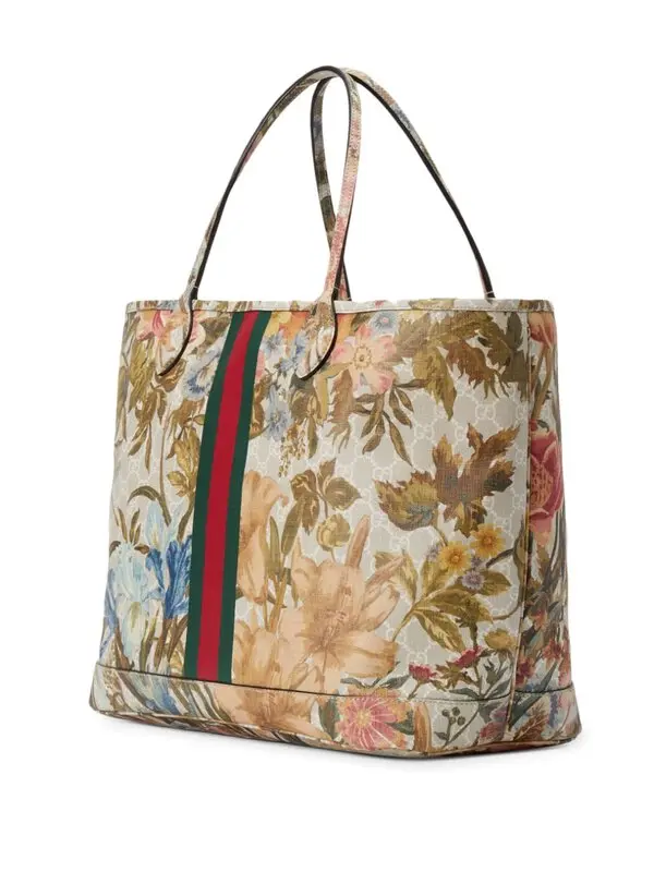 Gucci Large Ophidia Gg Flora Print Tote Bag