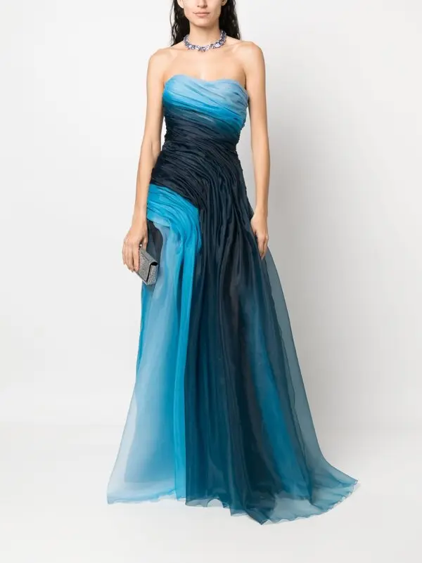 Ermanno Scervino Tonal-design Ruched Gown
