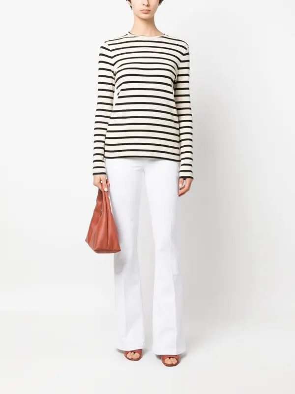 Paige Mid-rise Flared Jeans - White
