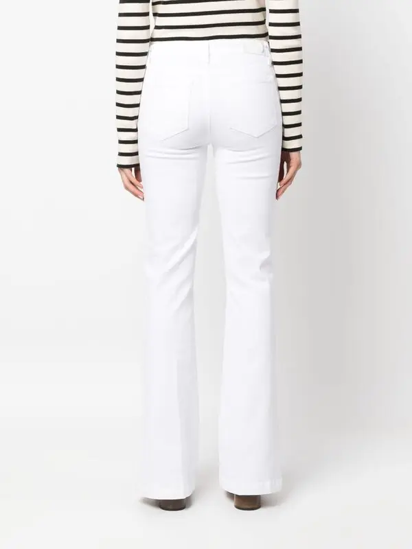 Paige Mid-rise Flared Jeans - White