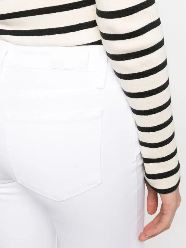 Paige Mid-rise Flared Jeans - White