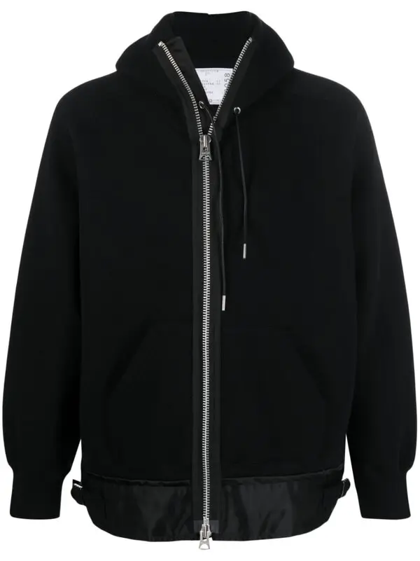 Sacai Zip-up Cotton-blend Hoodie