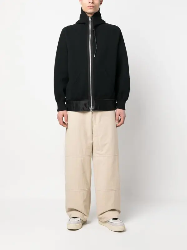 Sacai Zip-up Cotton-blend Hoodie