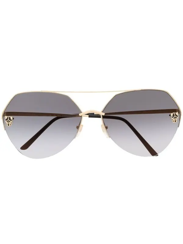 CARTIER Oversized Gradient-lens Sunglasses - Gold