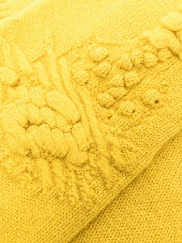 BARRIE Cashmere Fingerless Mittens - Yellow