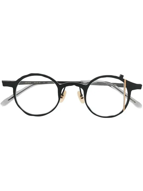 MASAHIROMARUYAMA Strap-detail Round Eyeglasses - Black