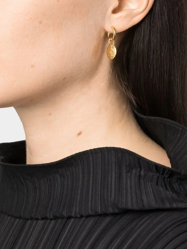 MARIA BLACK Tan Huggie Earring - Gold