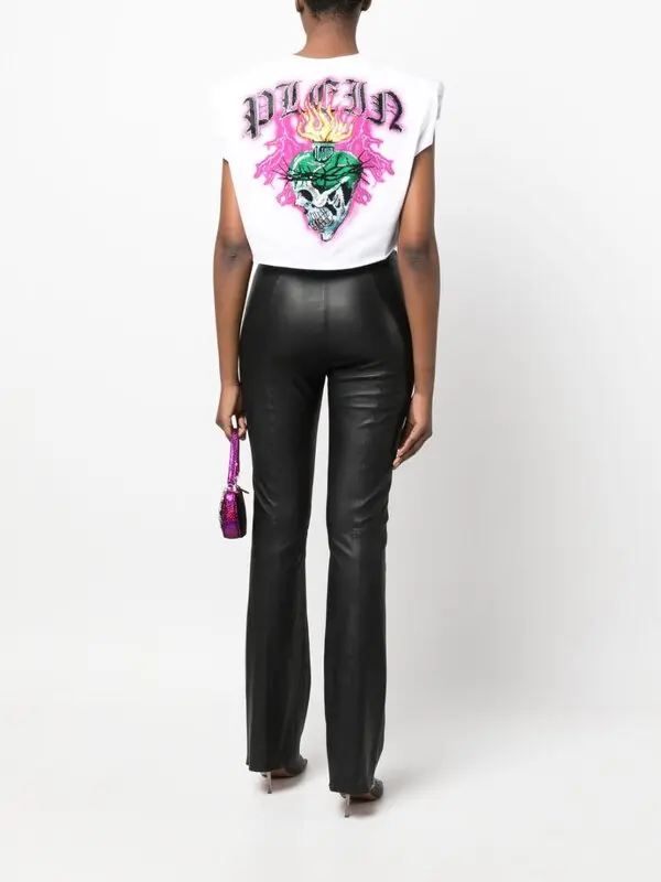 Philipp Plein Love Tattoo Cropped T-shirt - White