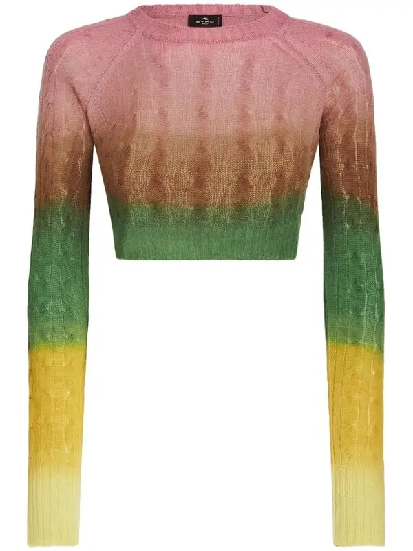 Etro Gradient Cable-knit Jumper - Pink
