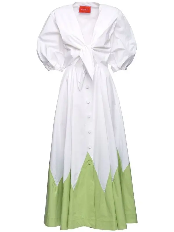 La DoubleJ Peek-a-boo Graphic-print V-neck Dress